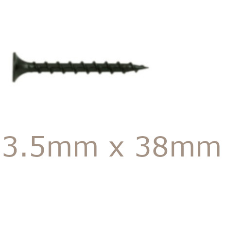 3 5x38mm Drywall Screws Coarse Thread Sharp Point Box Of 1000